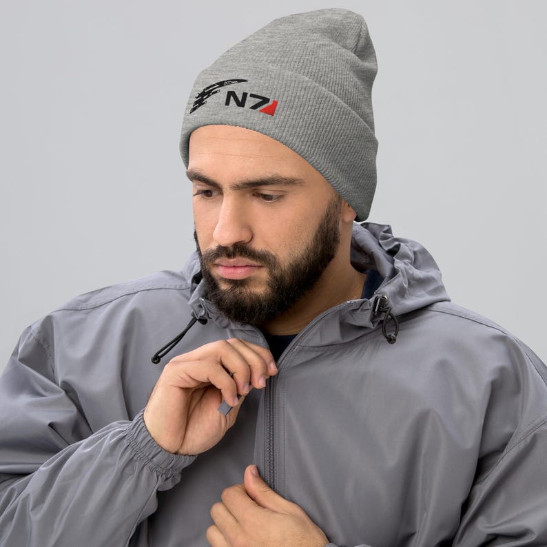 Mass Effect Beanie | N7 Logo | Video Game Hat | Sci-fi | Hat Mens ...