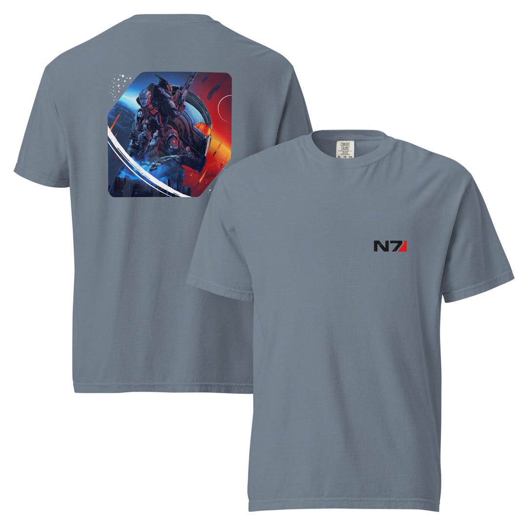 Mass Effect N7 T-shirt | N7 Logo Front & Graphic Back | Sci-fi Gamer ...