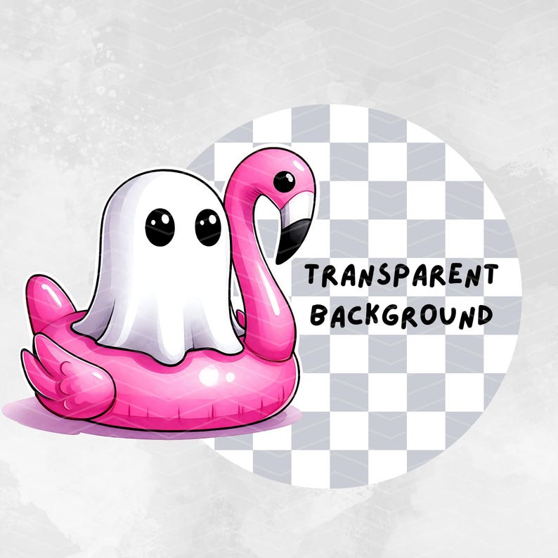 Ghost Pool Flamingo Png, Summer Png, Ghost on a Pool Floaty Png, Cute ...
