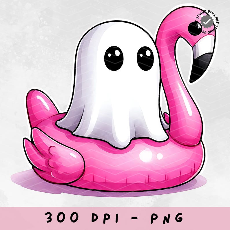 Ghost Pool Flamingo Png, Summer Png, Ghost on a Pool Floaty Png, Cute ...