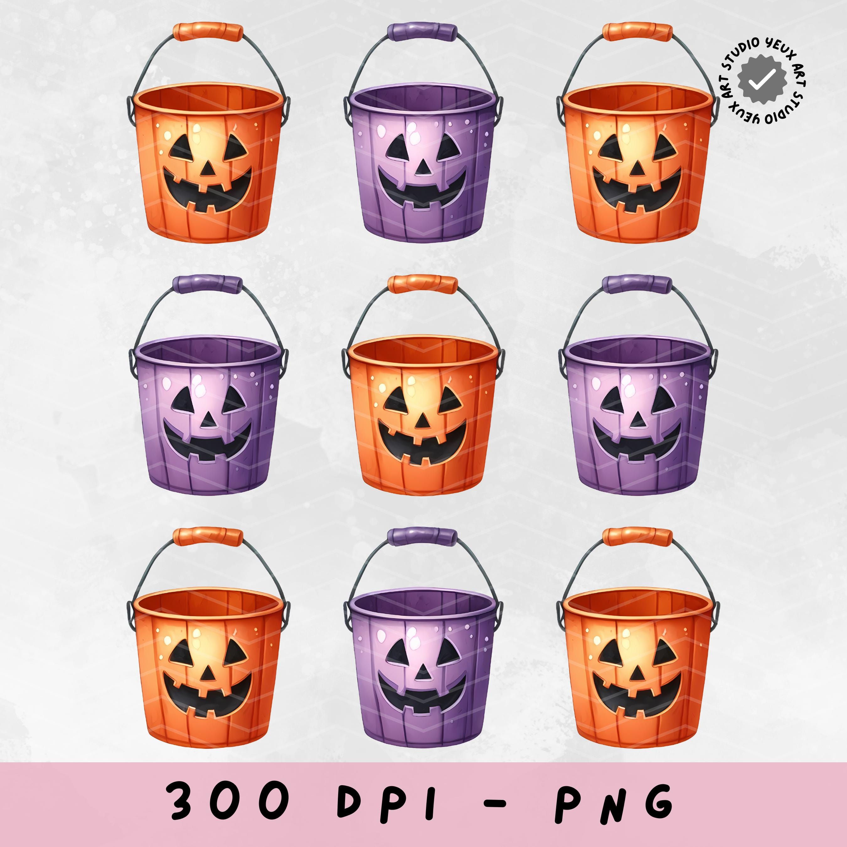 Pumpkin Buckets Png, Halloween Png, Spooky Season Png, Trick or Treat ...