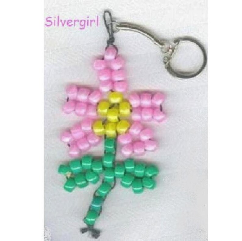 Flower Pony Beaded Key Chains OR Zipper Pulls 5 Color Choices! - Etsy