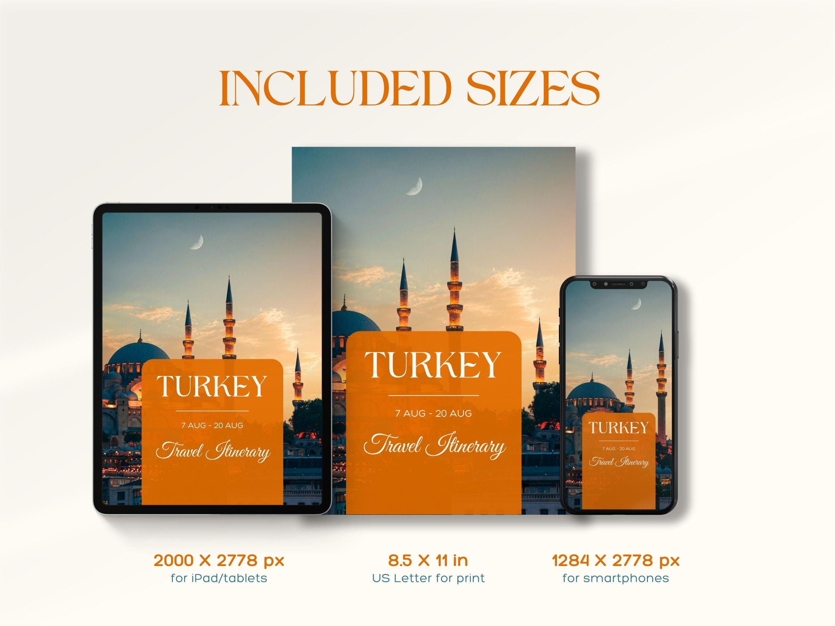 Turkey Travel Itinerary: Editable Digital Vacation Planner (digital ...