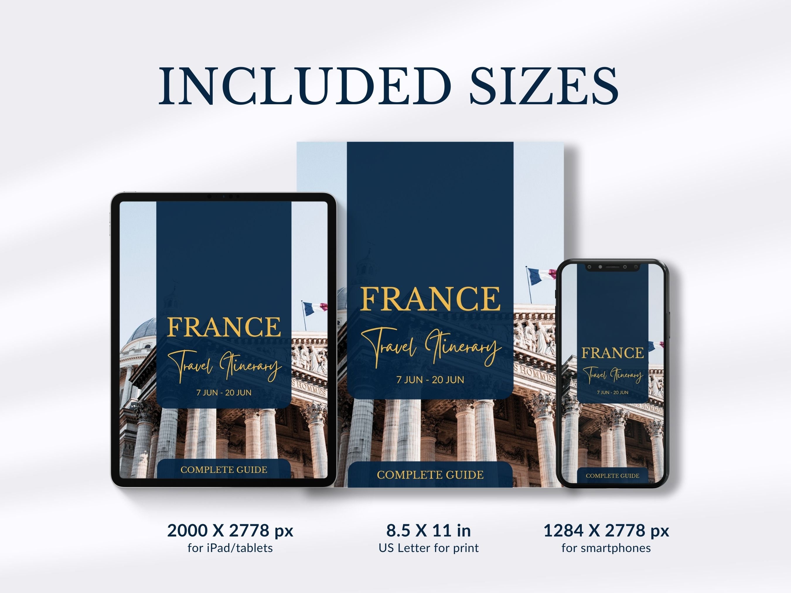 Travel Itinerary Template Fully Editable Mobile Digital Trip Planner ...