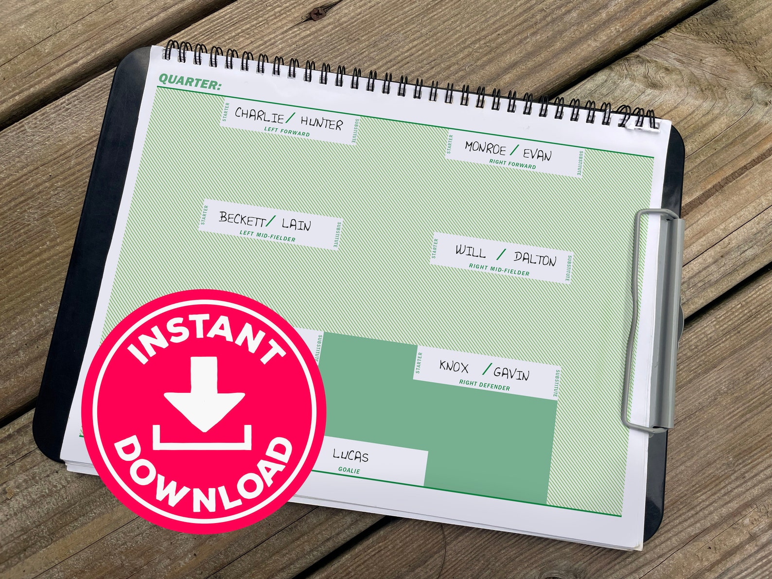 7v7 Soccer Lineup Template for Coaches - Etsy