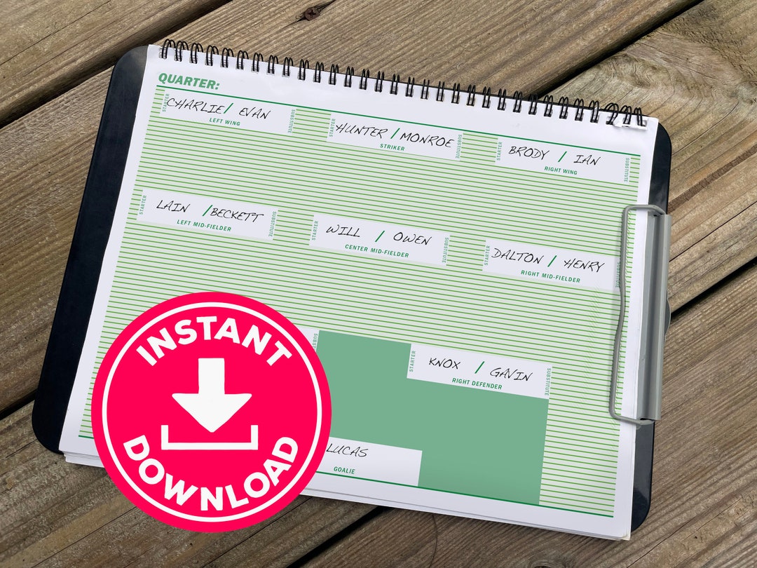 9v9 Soccer Lineup Template for Coaches - Etsy