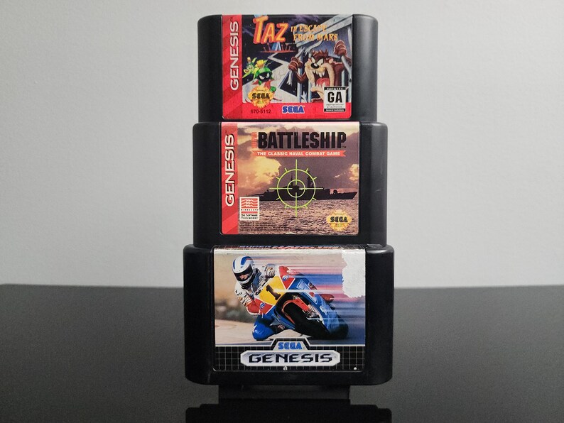 Retro Video Game Cartridge Display Stand | SNES, Genesis, N64 | Holds 3 ...