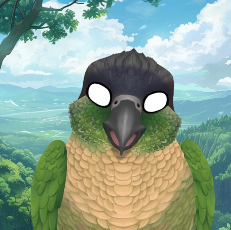 Bird Vtuber Model - Gonzo the Green Cheek Conure © - Etsy