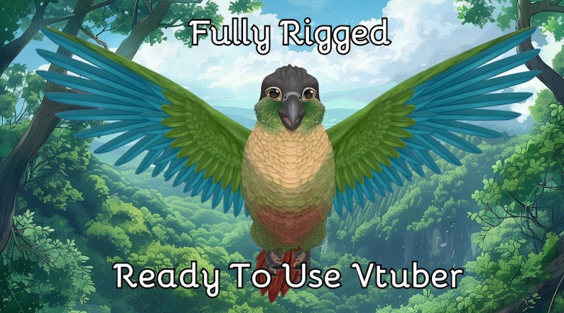 Bird Vtuber Model - Gonzo the Green Cheek Conure © - Etsy