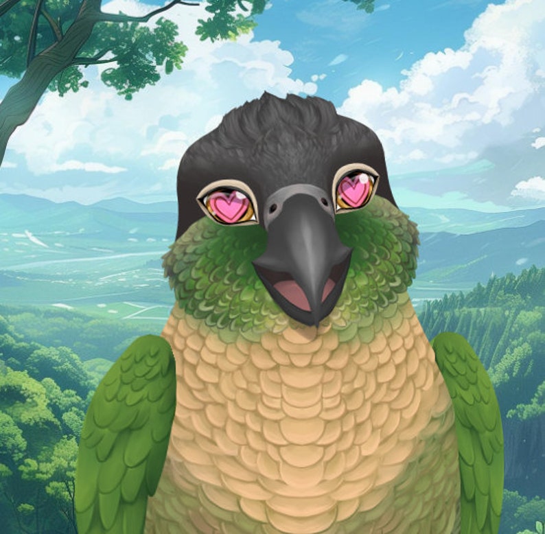 Bird Vtuber Model - Gonzo the Green Cheek Conure © - Etsy