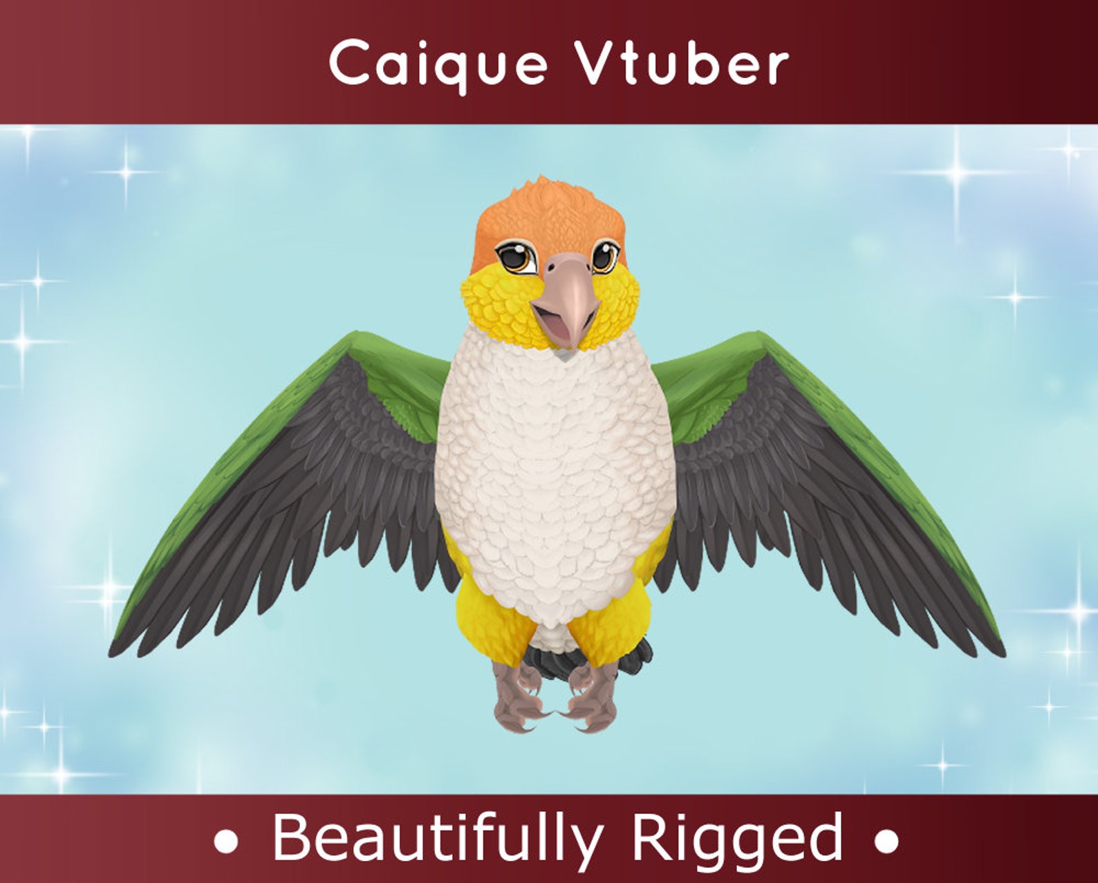 Bird Vtuber Model - Jack the White Bellied Caique © | Ready to Use ...