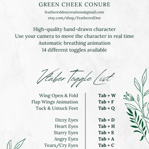 Bird Vtuber Model - Gonzo the Green Cheek Conure © - Etsy