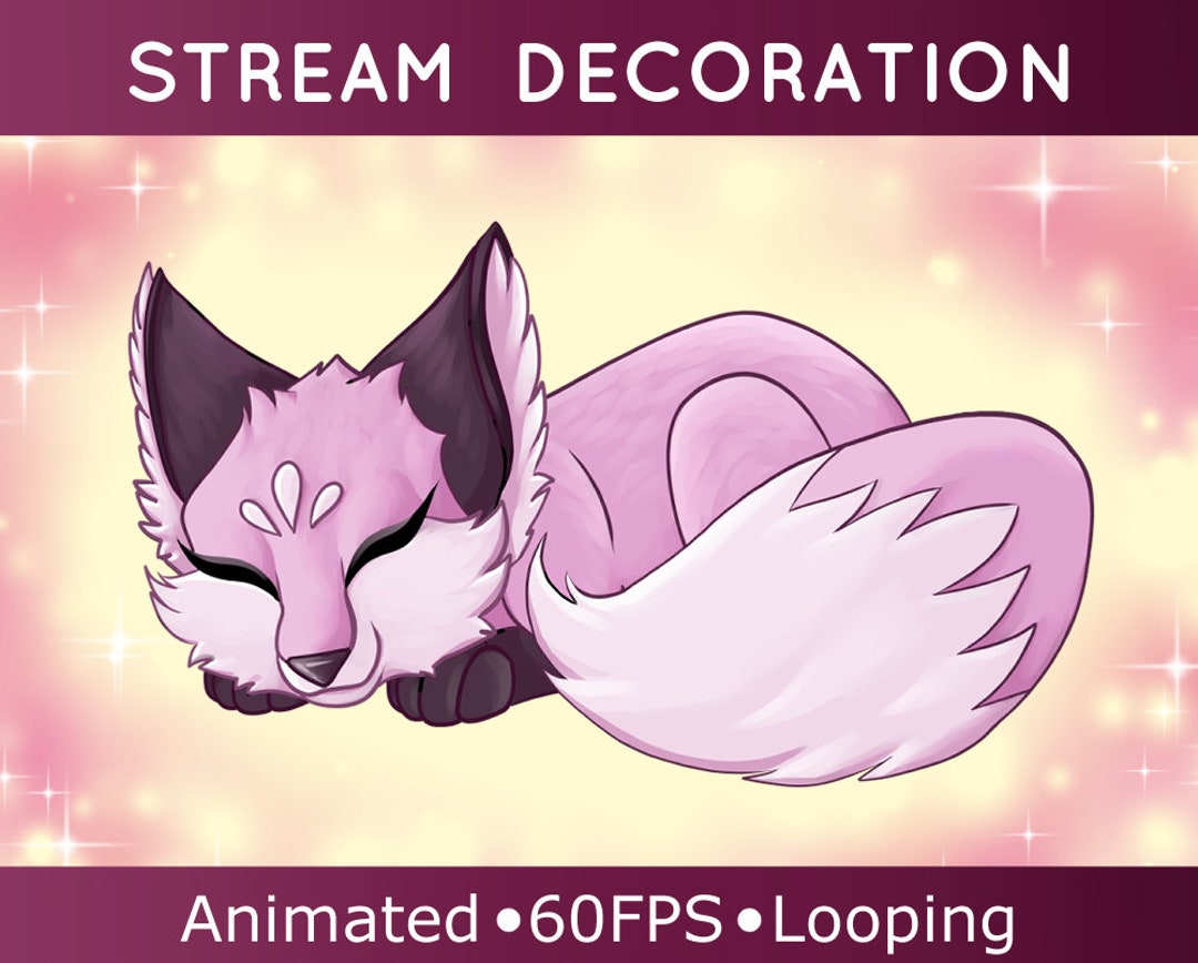 Animated Sleeping Fox | Sakura Pink Fox | Streamer Pet | Stream ...