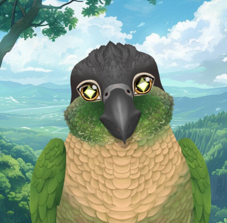 Bird Vtuber Model - Gonzo the Green Cheek Conure © - Etsy