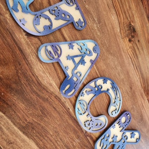 Wooden Space Theme Letters I Space Theme Children's Name Sign - Etsy
