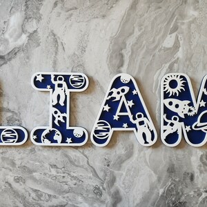 Wooden Space Theme Letters I Space Theme Children's Name Sign - Etsy