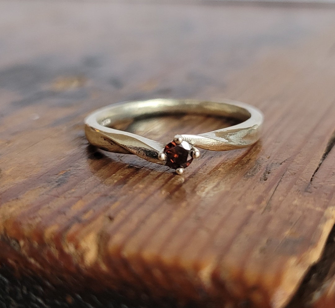 Chocolate Diamond Ring. 9ct White Gold & Chocolate Diamond Solitaire ...