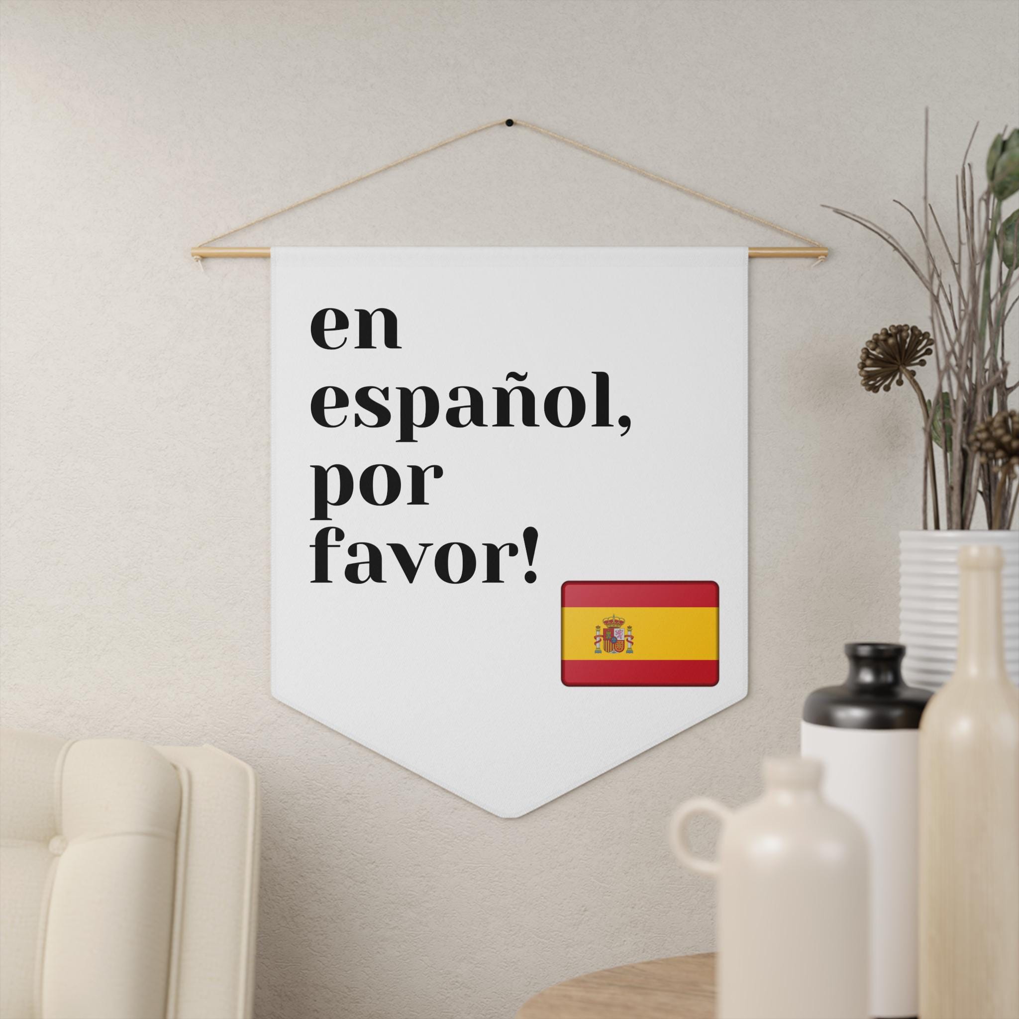 Pennant Banner, Spanish Flag Decoration for Students, Typewriter Font ...