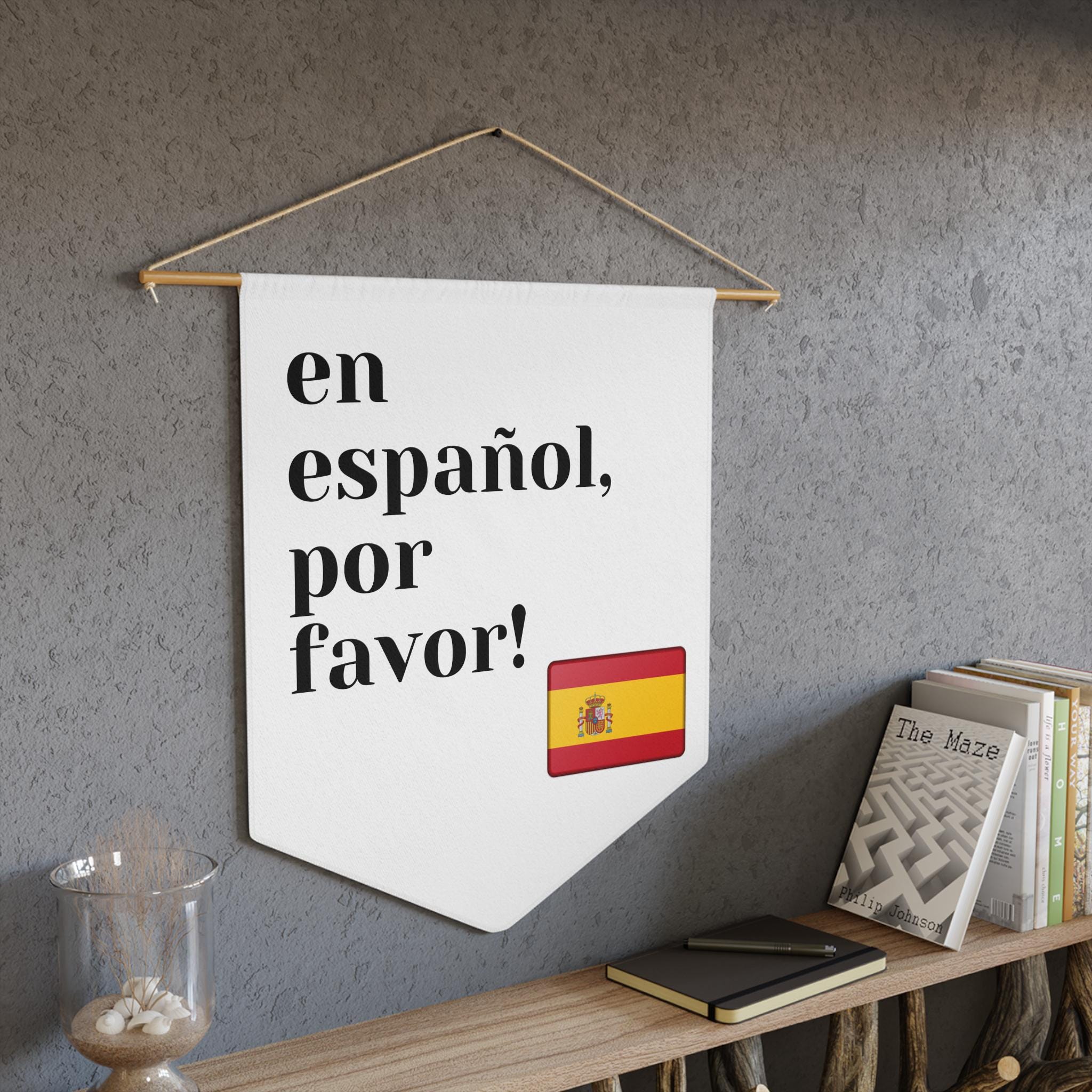 Pennant Banner, Spanish Flag Decoration for Students, Typewriter Font ...