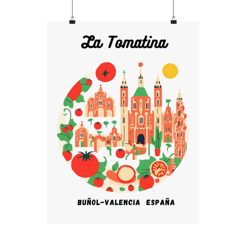 Matte Vertical Posters La Tomatina Festival in Buñol Valencia, Spain ...