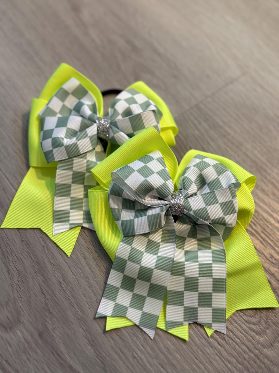 Neon Checkered Bows - Etsy