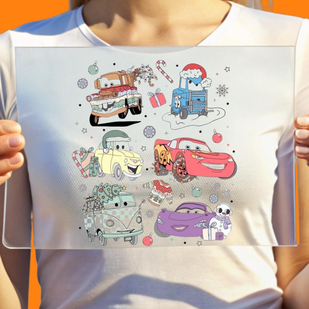 Disney Cars Christmas DTF Transfers, Disney World Ready to Press, Bulk ...