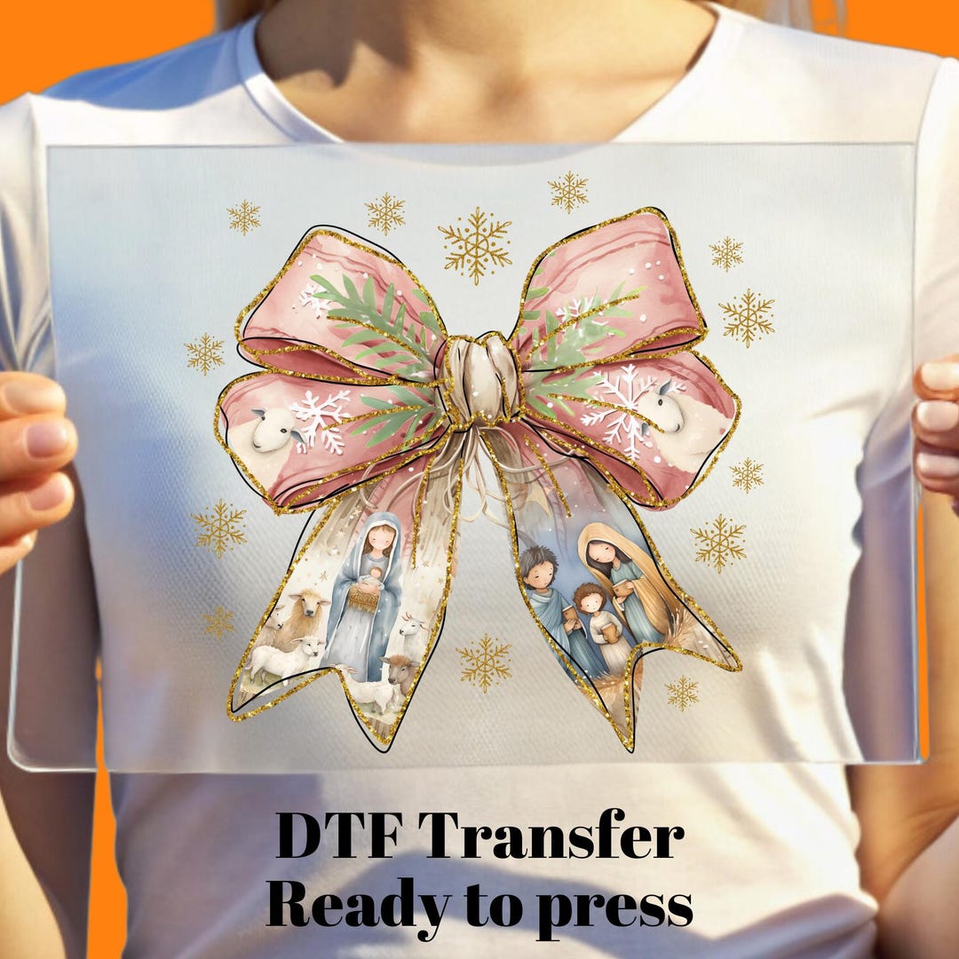 Coquette Nativy Scene Christmas DTF Transfer: Religious Holiday Ready ...