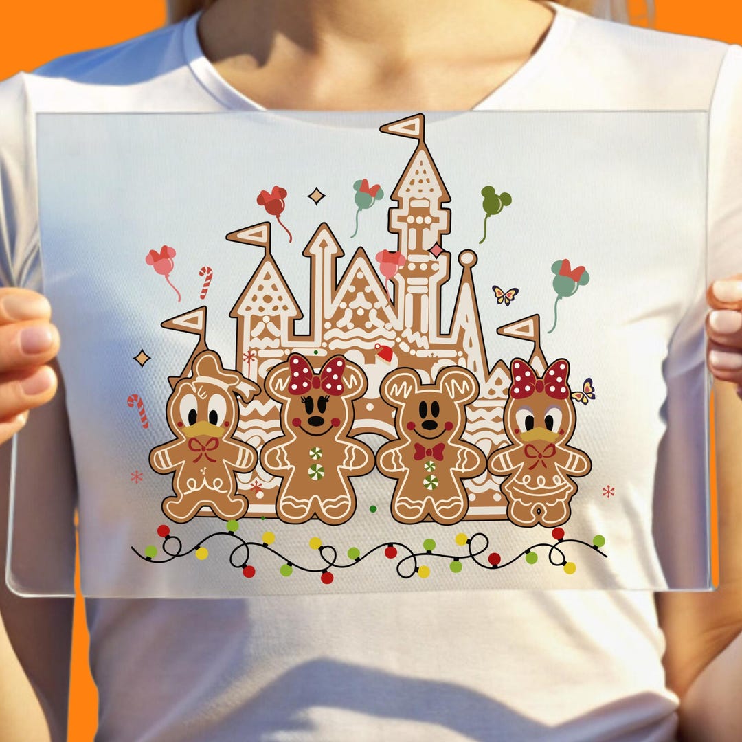 Disney Gingerbread Castle Christmas DTF Transfers, Christmas Ready to ...