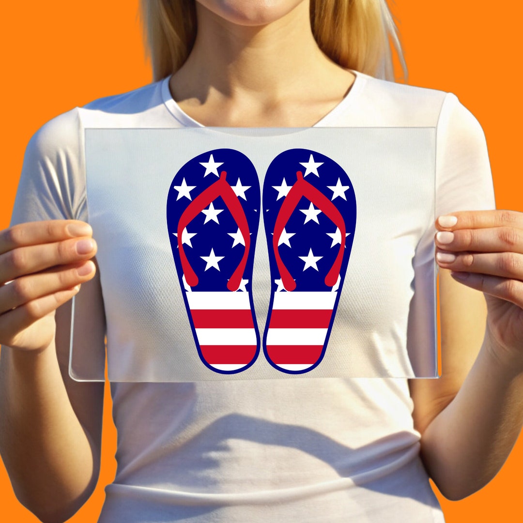 4th of July Flip Flop USA Dtf Prints, 4th of July DTF Transfer, Ready ...