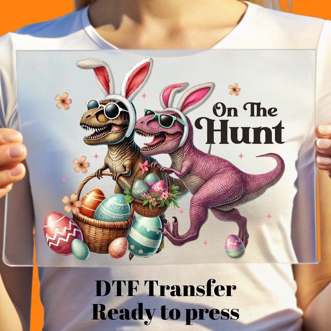 Dinosaur T Rex Easter Ready for Press, Dinosaur T Rex Dtf Transfer ...