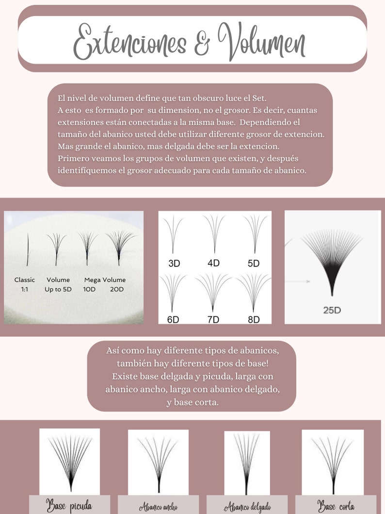 Lash Extensions Guide Guia De Extensiones De Pestañs - Etsy