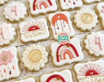 Boho Chic Birthday Cookies - Etsy