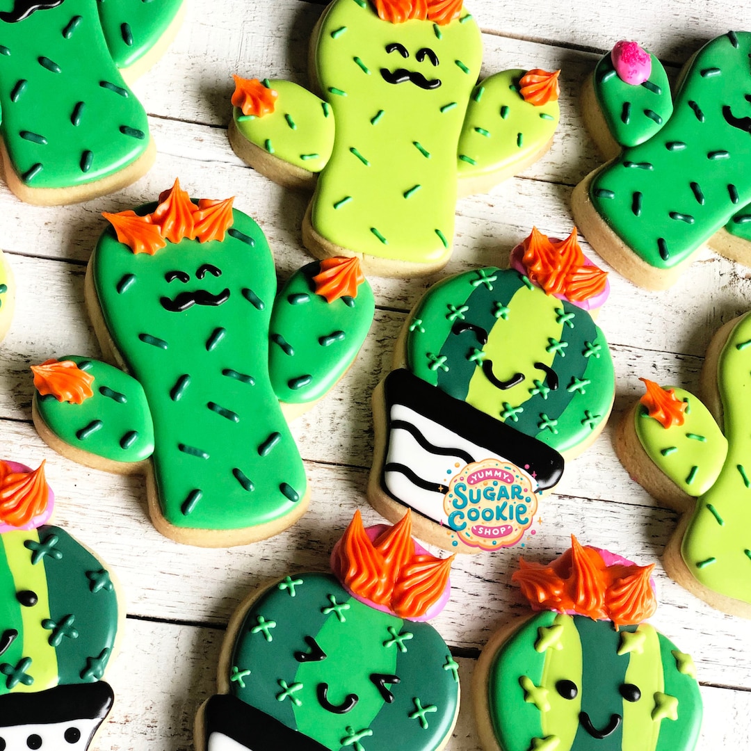 Cute Cactus Sugar Cookies - Etsy