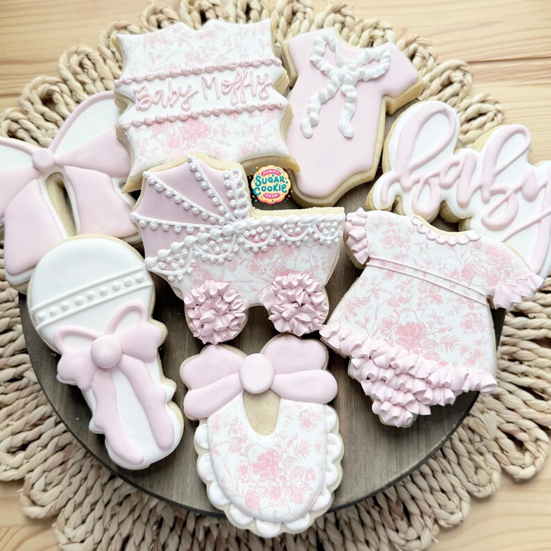 Dainty Pink Baby Shower Sugar Cookies - Etsy