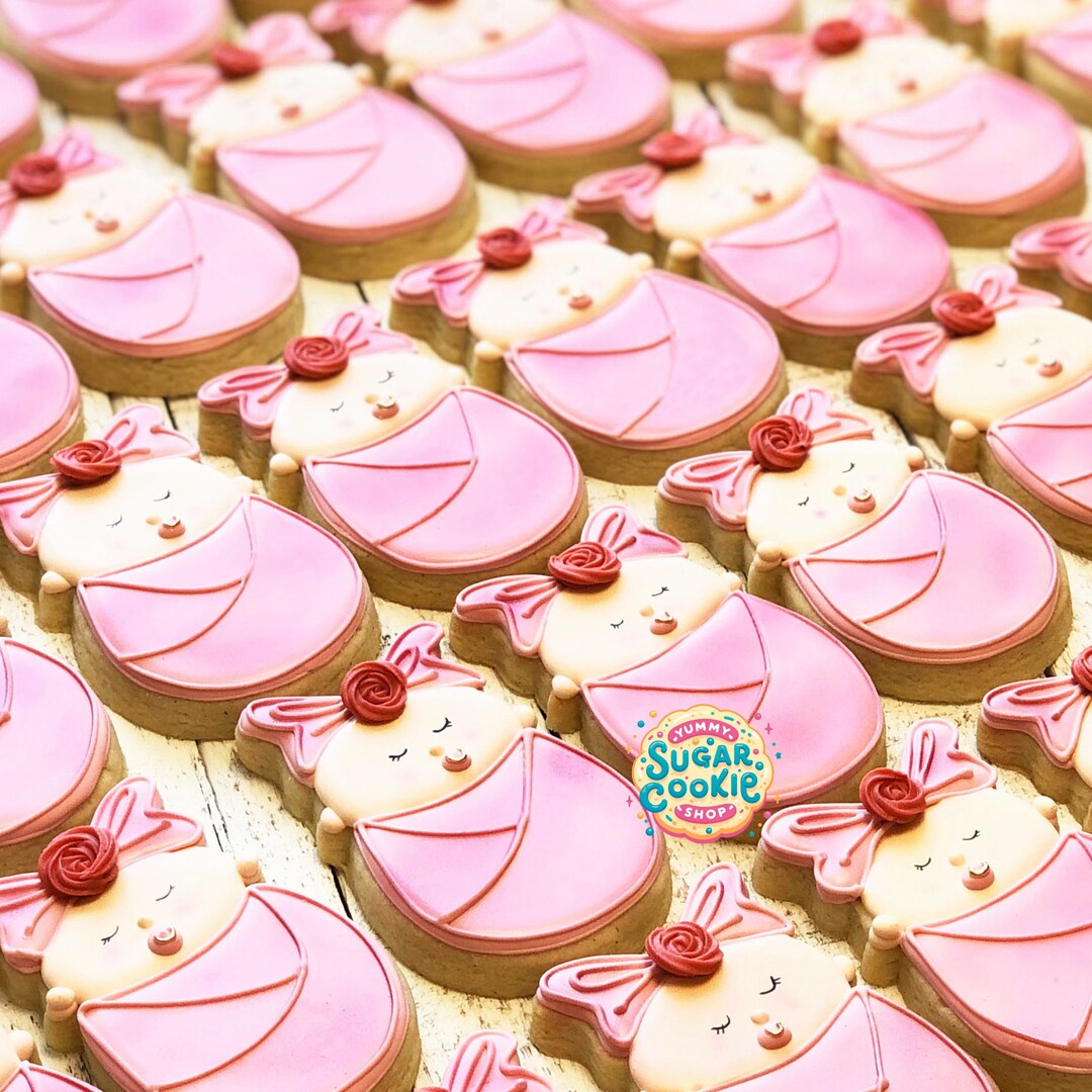Pink Baby Girl Baby Shower Sugar Cookies - Etsy