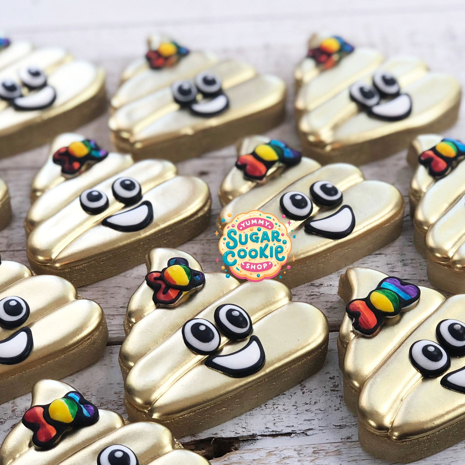Golden Poop Emoji Sugar Cookies - Etsy