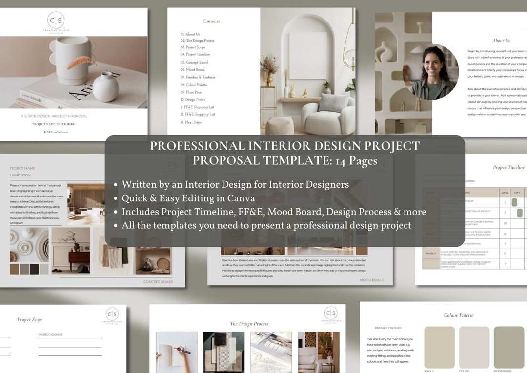 Interior Design Project Proposal Template - FF&E - Mood Board ...