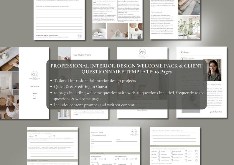 Interior Design Client Welcome Pack and Questionnaire Including ...