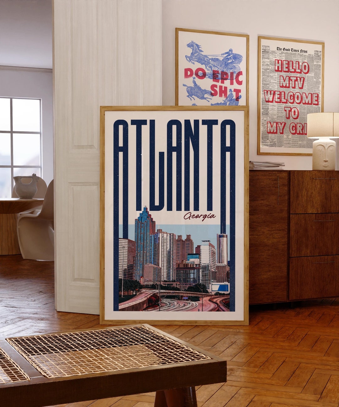 Atlanta Wall Art, Atlanta Art Print, Atlanta Skyline, Atlanta Aesthetic ...