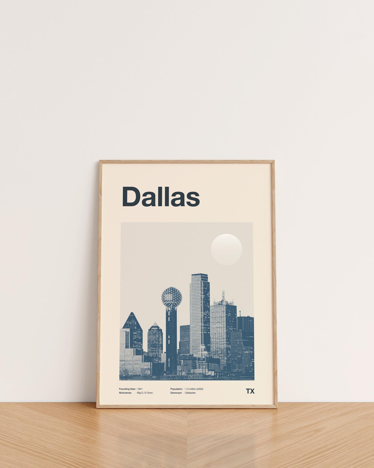 Dallas Wall Art Print, Dallas Poster, Dallas Art Print, Dallas Skyline ...