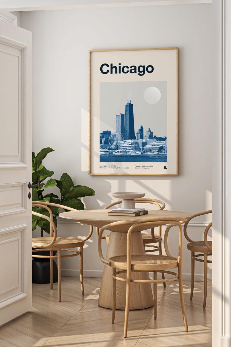 Chicago Wall Art Print, Chicago Poster, Chicago Art Print, Chicago ...