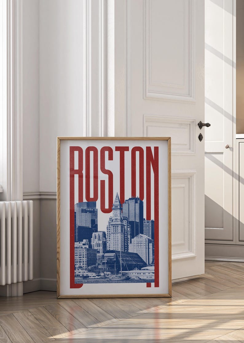 Boston Wall Art Print, Boston Poster, Boston Art Print, Boston Skyline ...