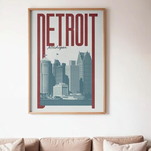Detroit Wall Art Print, Detroit Poster, Detroit Art Print, Detroit ...