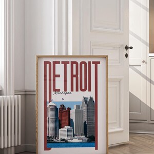 Detroit Wall Art Print, Detroit Poster, Detroit Art Print, Detroit ...