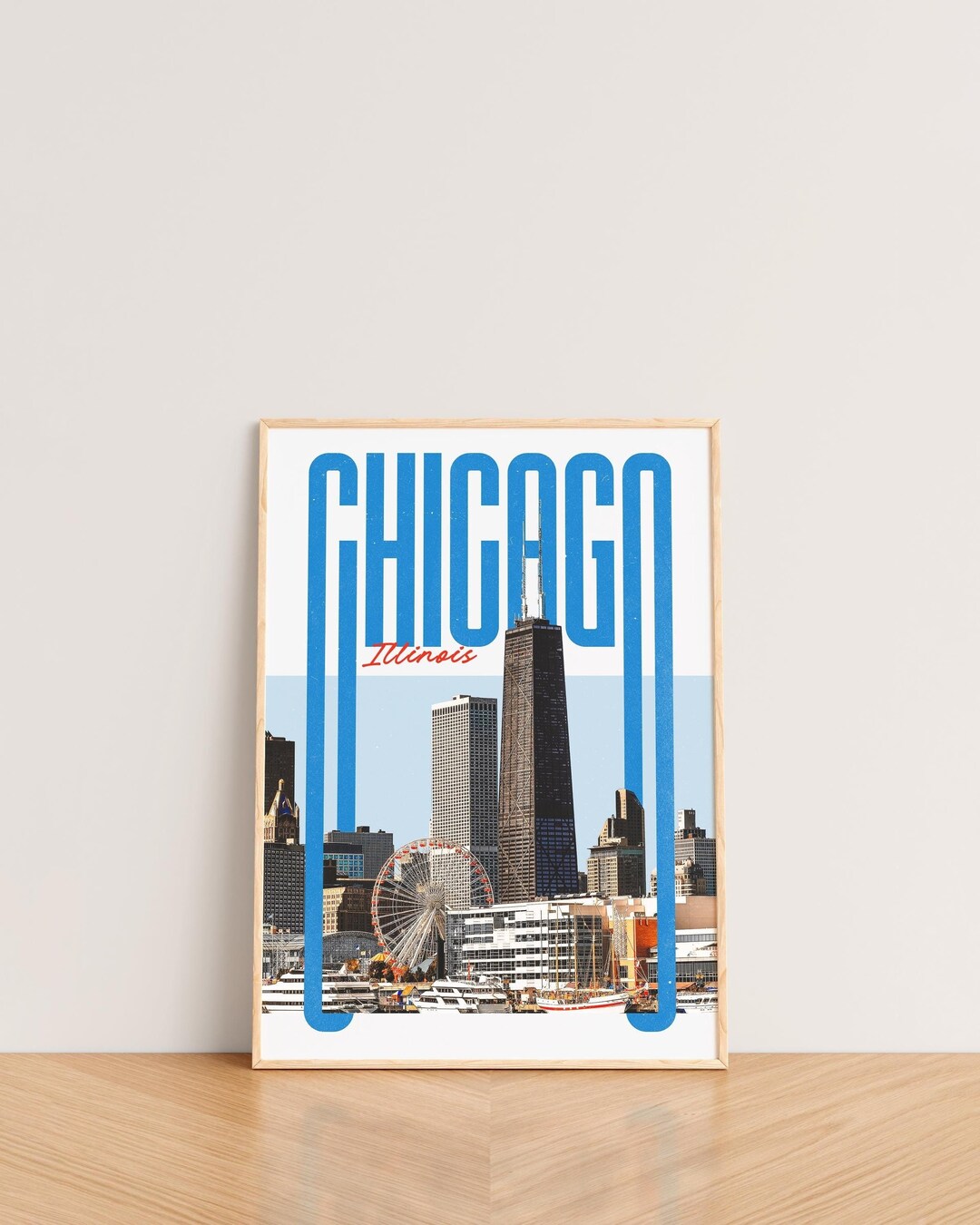 Chicago Wall Art Print, Chicago Poster, Chicago Art Print, Chicago ...