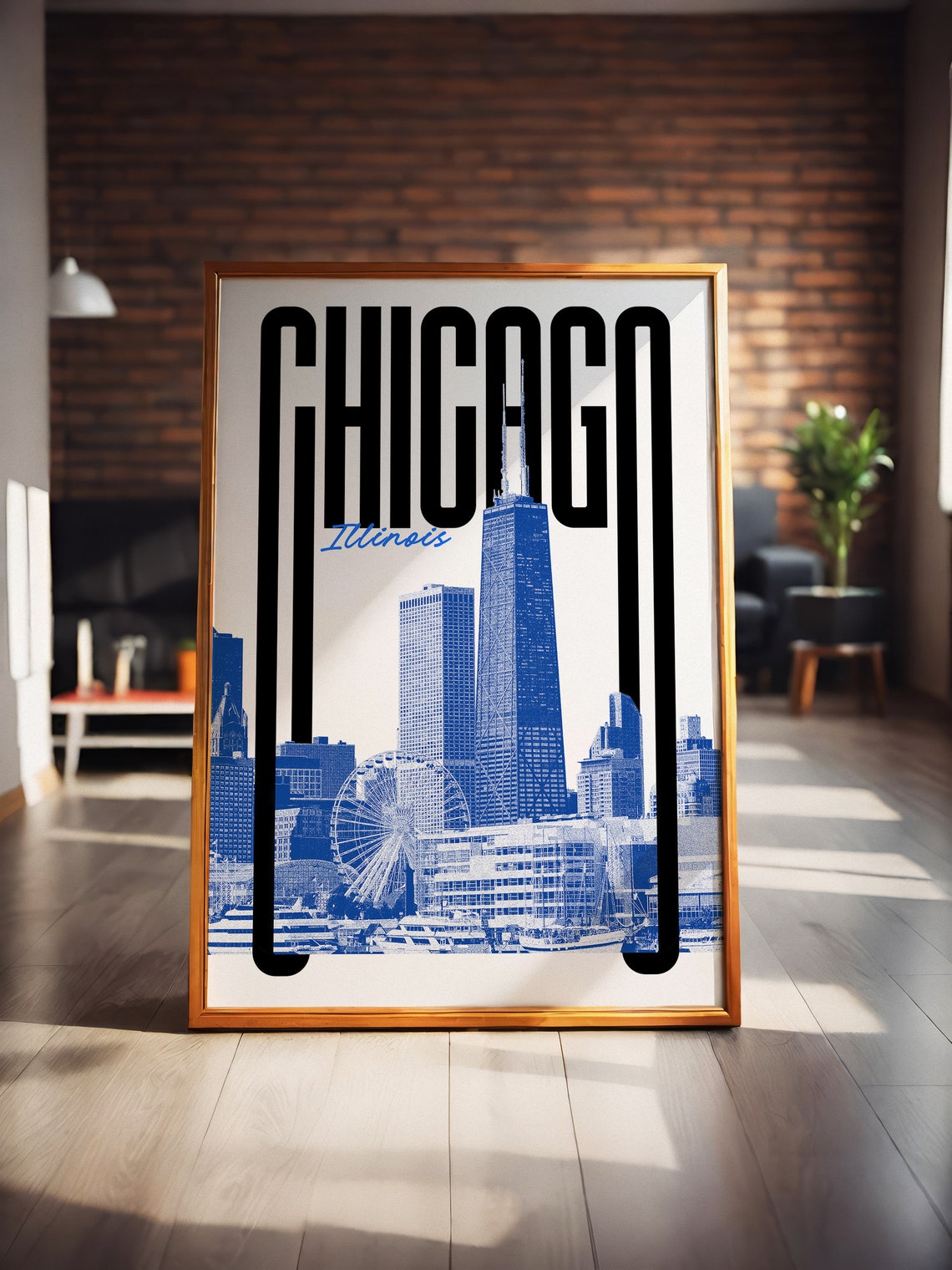 Chicago Wall Art Print, Chicago Poster, Chicago Art Print, Chicago ...