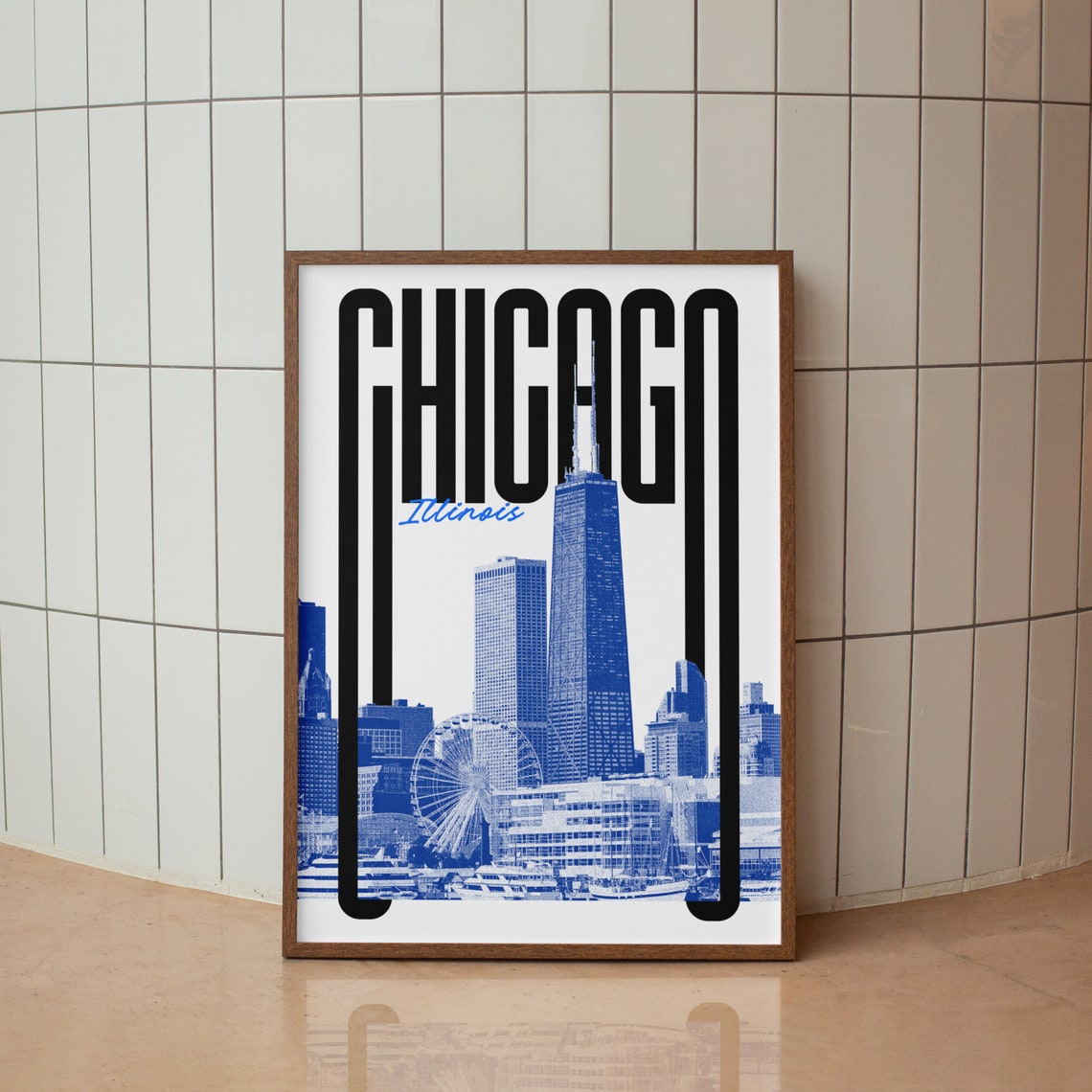Chicago Wall Art Print, Chicago Poster, Chicago Art Print, Chicago ...