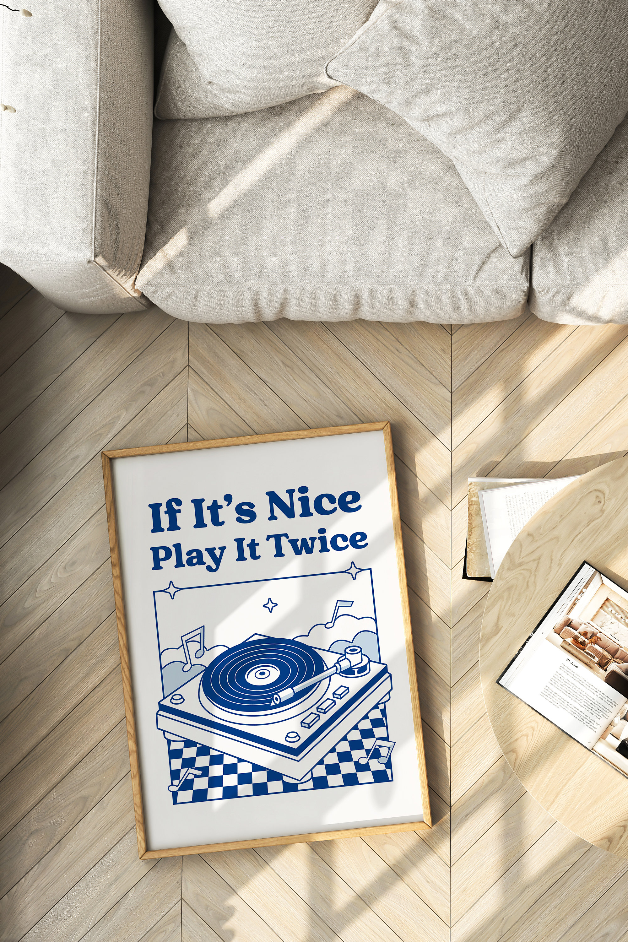 If It's Nice Play It Twice Print, Retro Music Wall Art, Trendy Wall Art ...