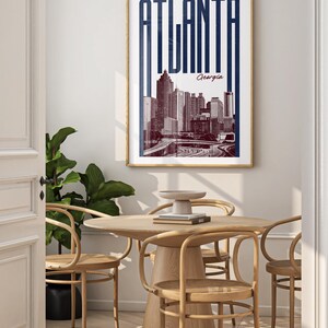 Atlanta Skyline Art Print: Georgia Travel Poster (digital Download) - Etsy