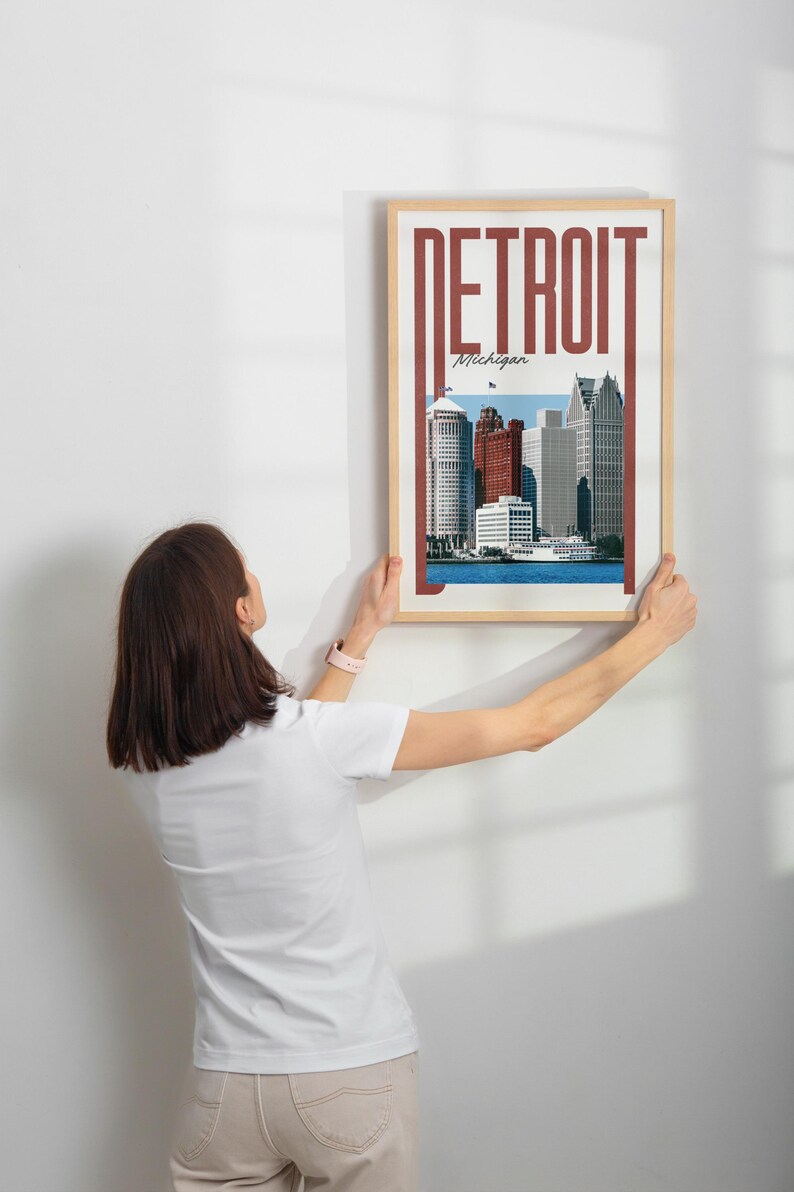 Detroit Wall Art Print, Detroit Poster, Detroit Art Print, Detroit ...